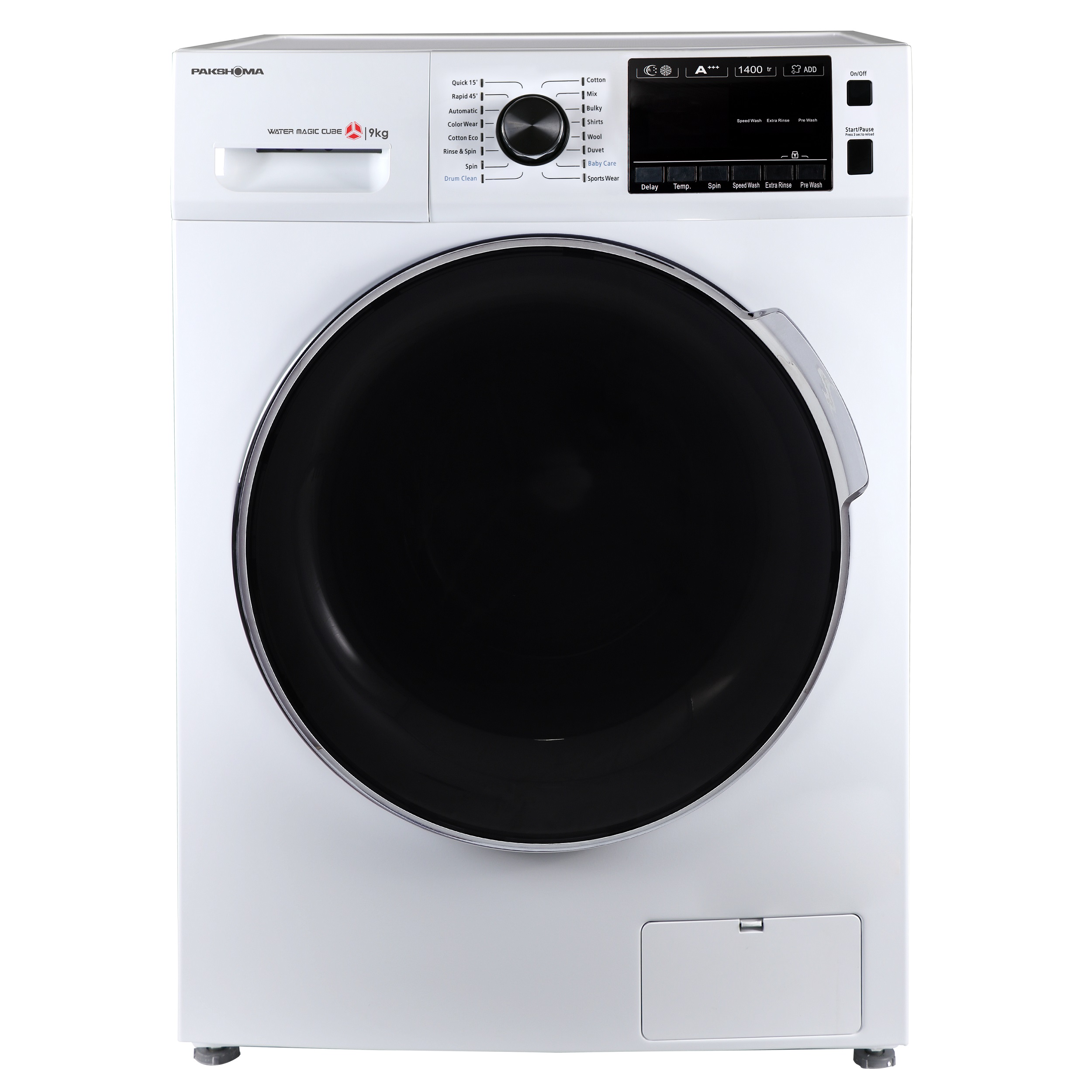 ماشین لباسشویی پاکشوما مدل TFU - 94438 WT ظرفیت 9 کیلوگرم - اصناف